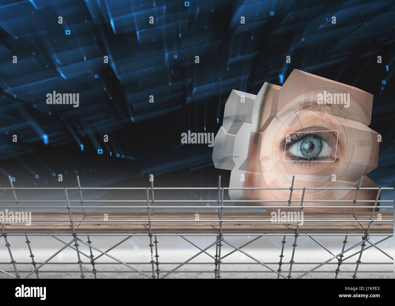 Digital composite of Eye structure with 3D Scaffolding Stock Photo - Alamy