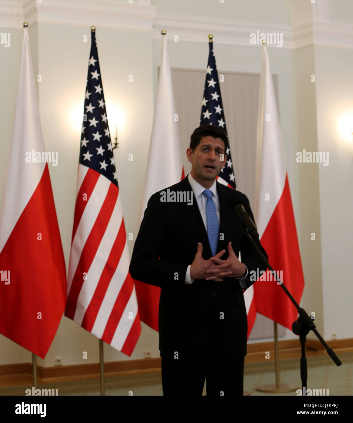 Poland. 21st Apr, 2017. Paul Ryan, the Speaker of the United States ...