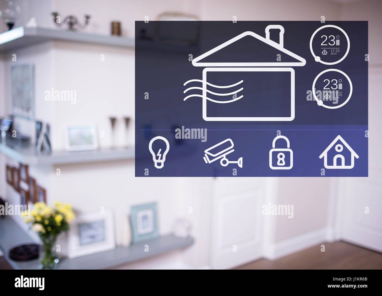 Digital composite of Home automation system App Interface Stock Photo ...