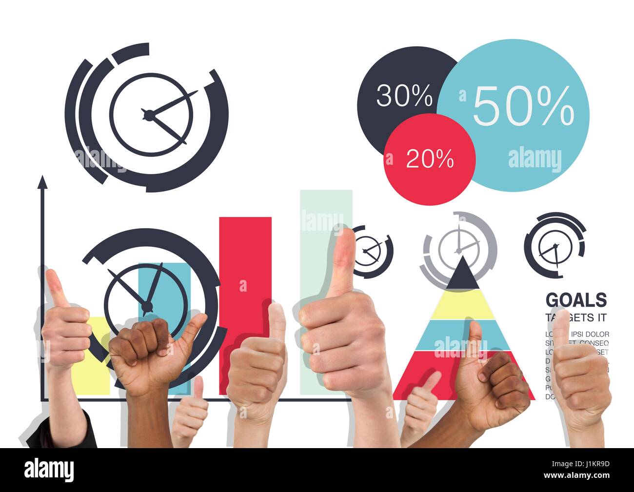 Digital composite of Thumbs up color graphics Stock Photo - Alamy