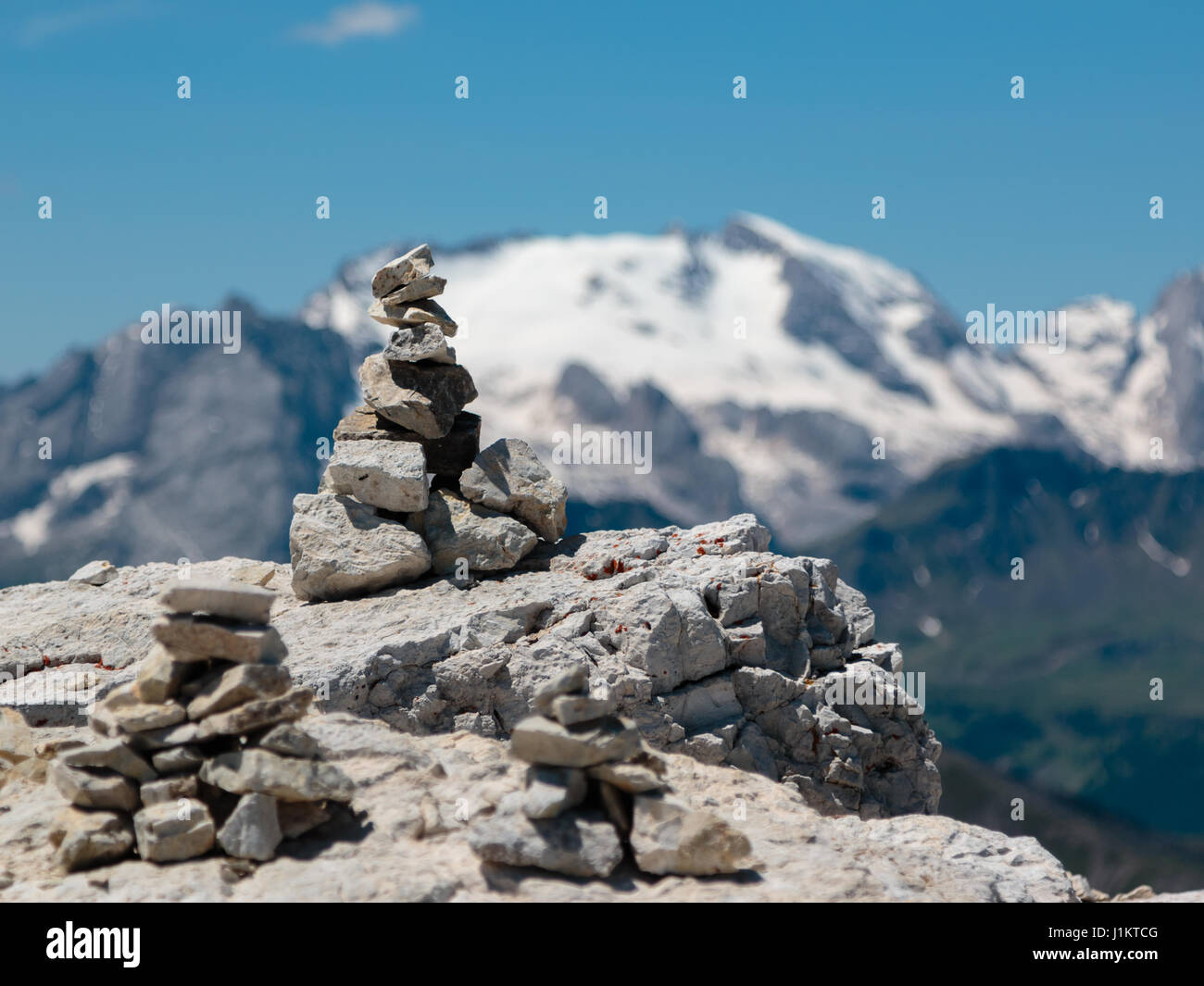 Stones Stacked One Onto Each Other and Mountain Ridge in Italian ...