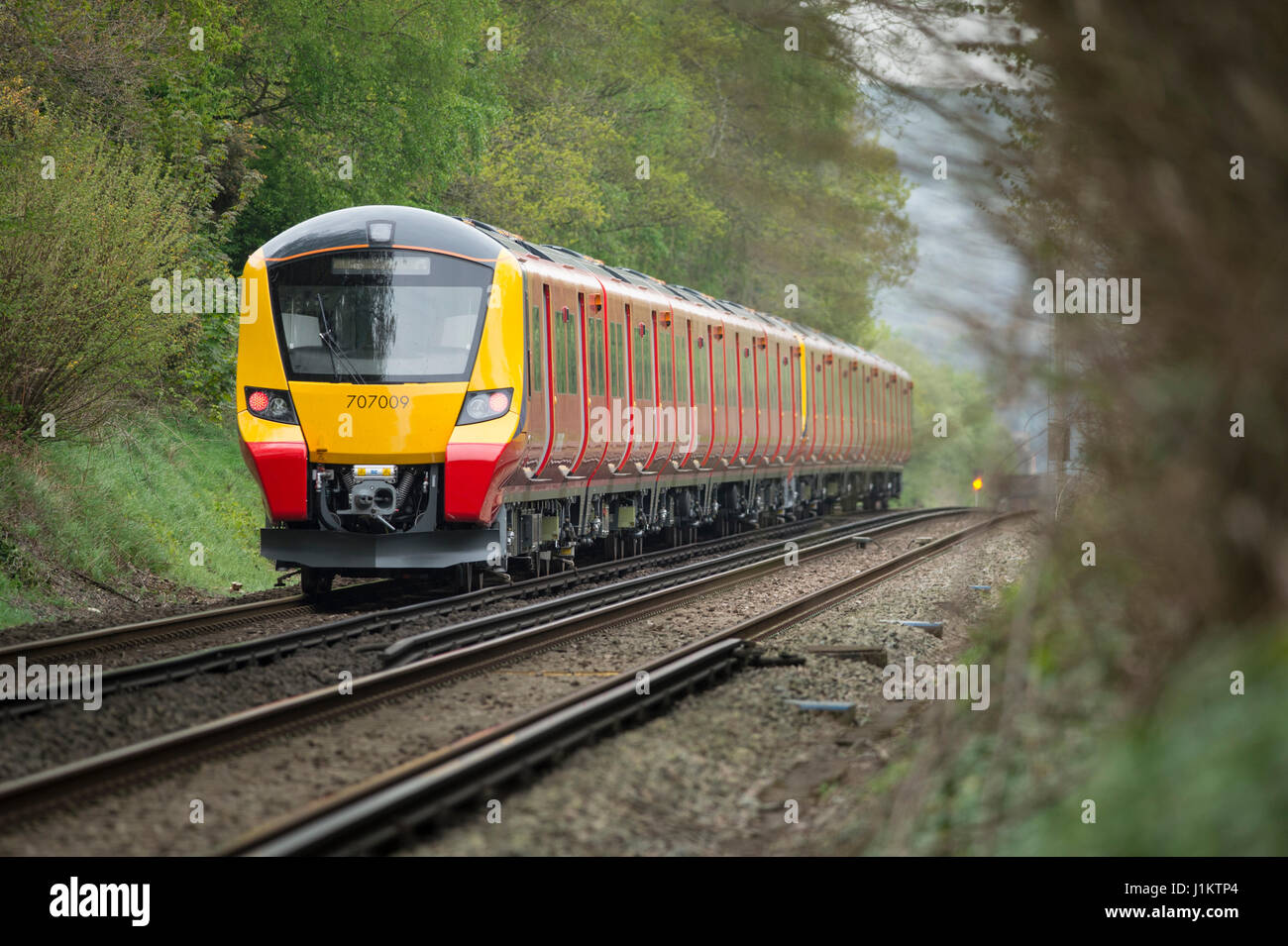 New South West Trains 707 Class on trial test run Stock Photo - Alamy