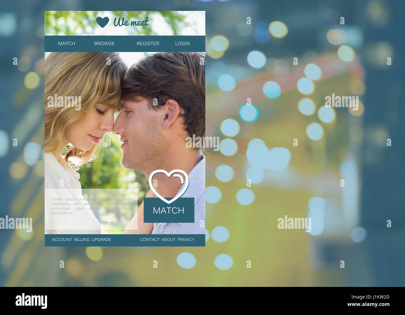 Digital composite of Dating App Interface Stock Photo - Alamy