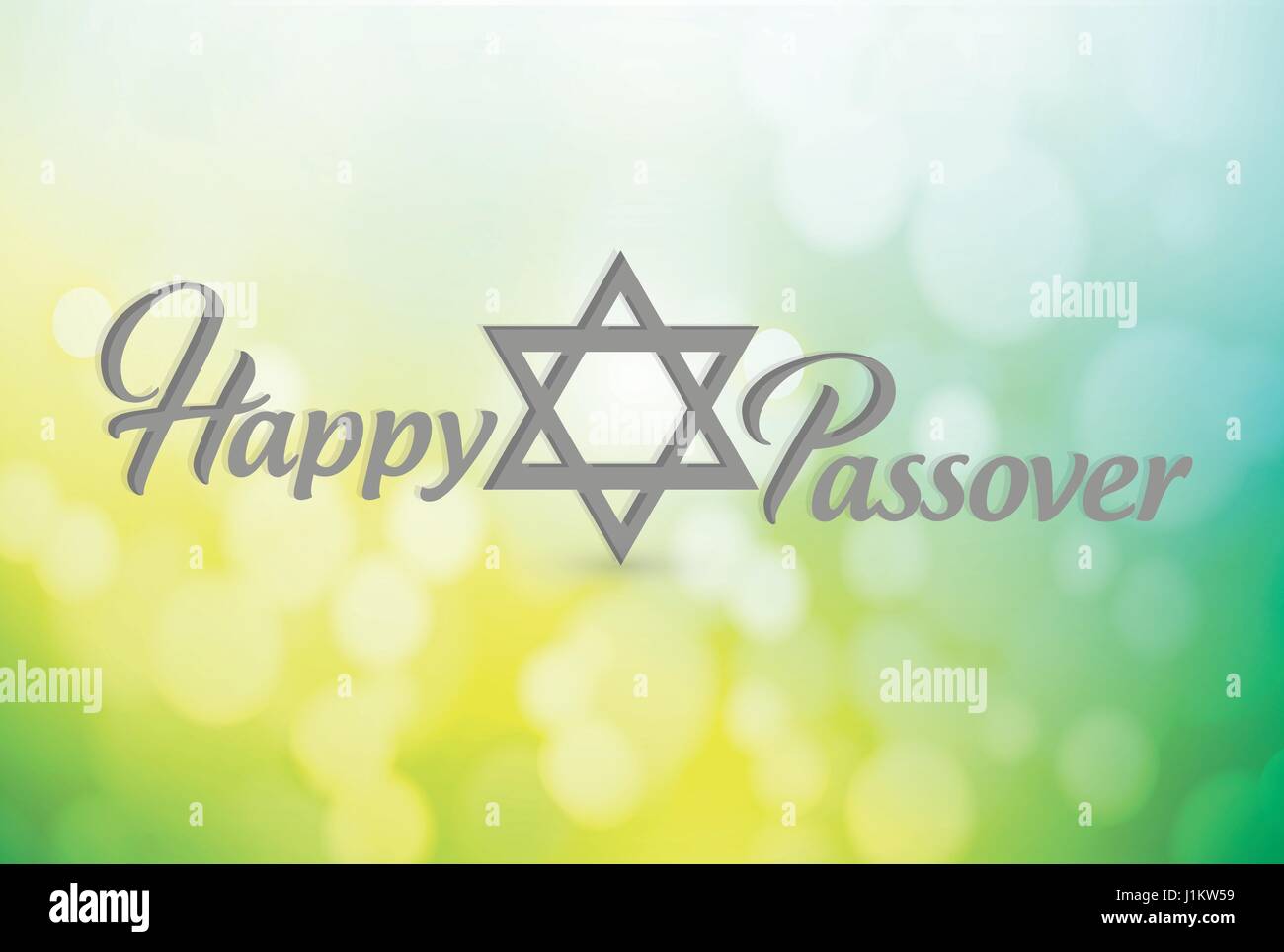 Happy passover sign card illustration design over a green bokeh ...