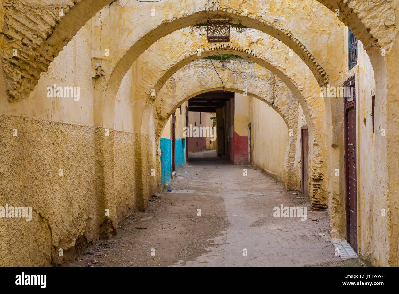 The streets of ancient Medina in Meknes, Morocco Stock Photo - Alamy