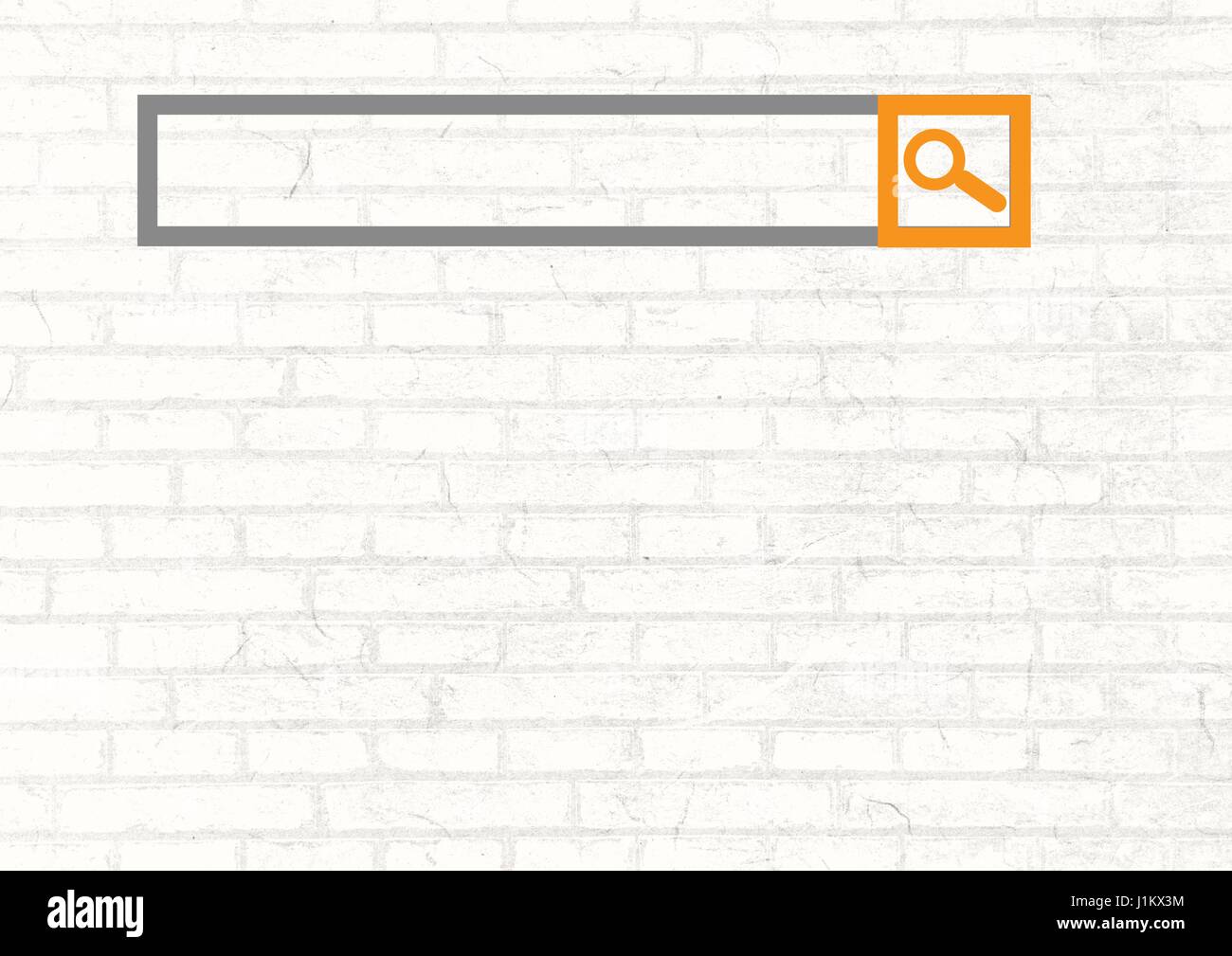 Digital composite of Search Bar with white brick wall background Stock ...