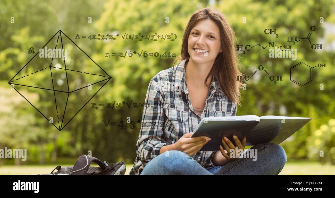 Digital composite of Digital composite image of math equation with ...