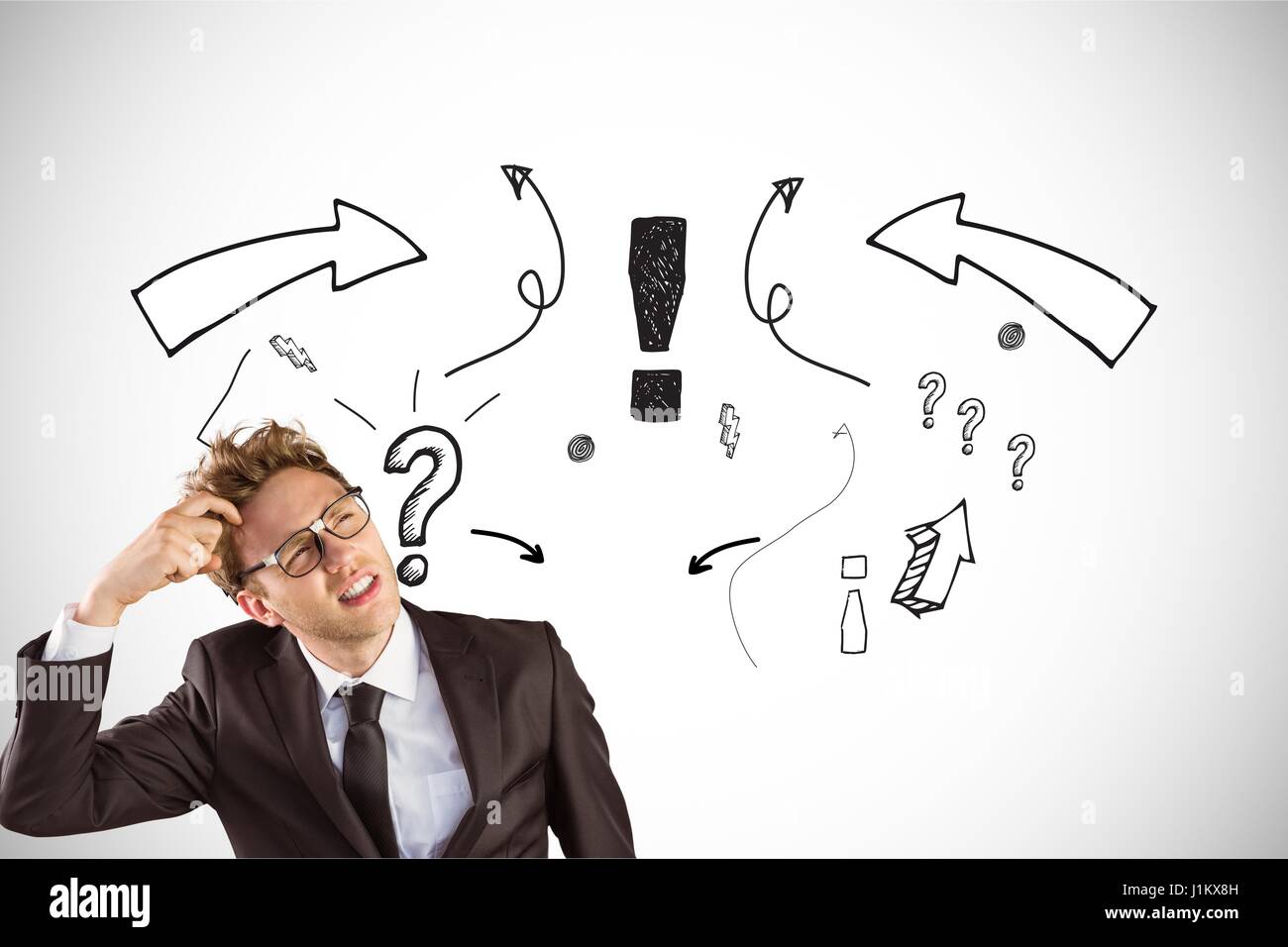 Digital composite of Digital composite image of confused businessman ...