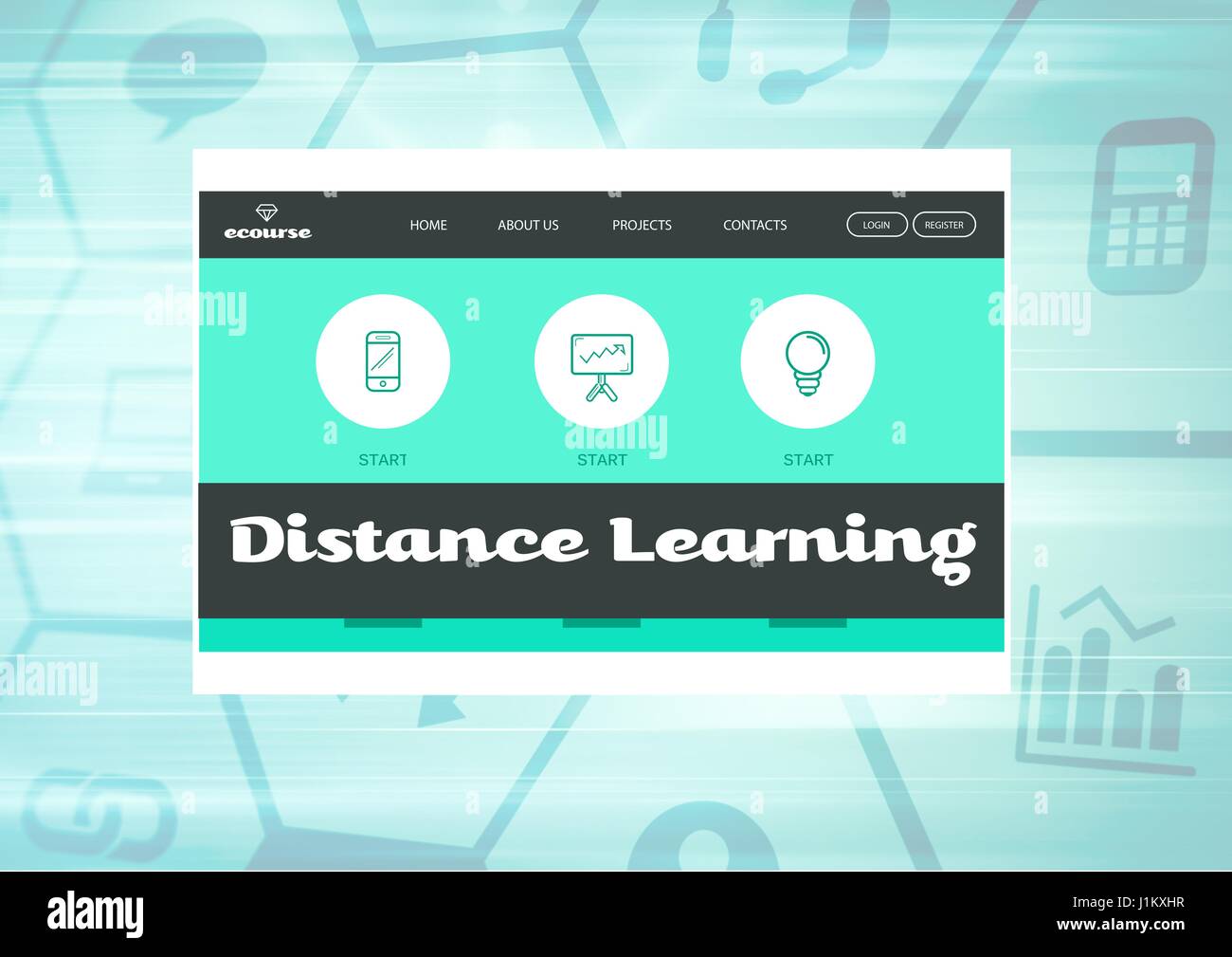 Digital composite of Distance Learning App Interface Stock Photo - Alamy