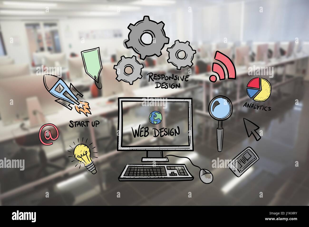 Hand drawn icons in a circle hi-res stock photography and images - Alamy