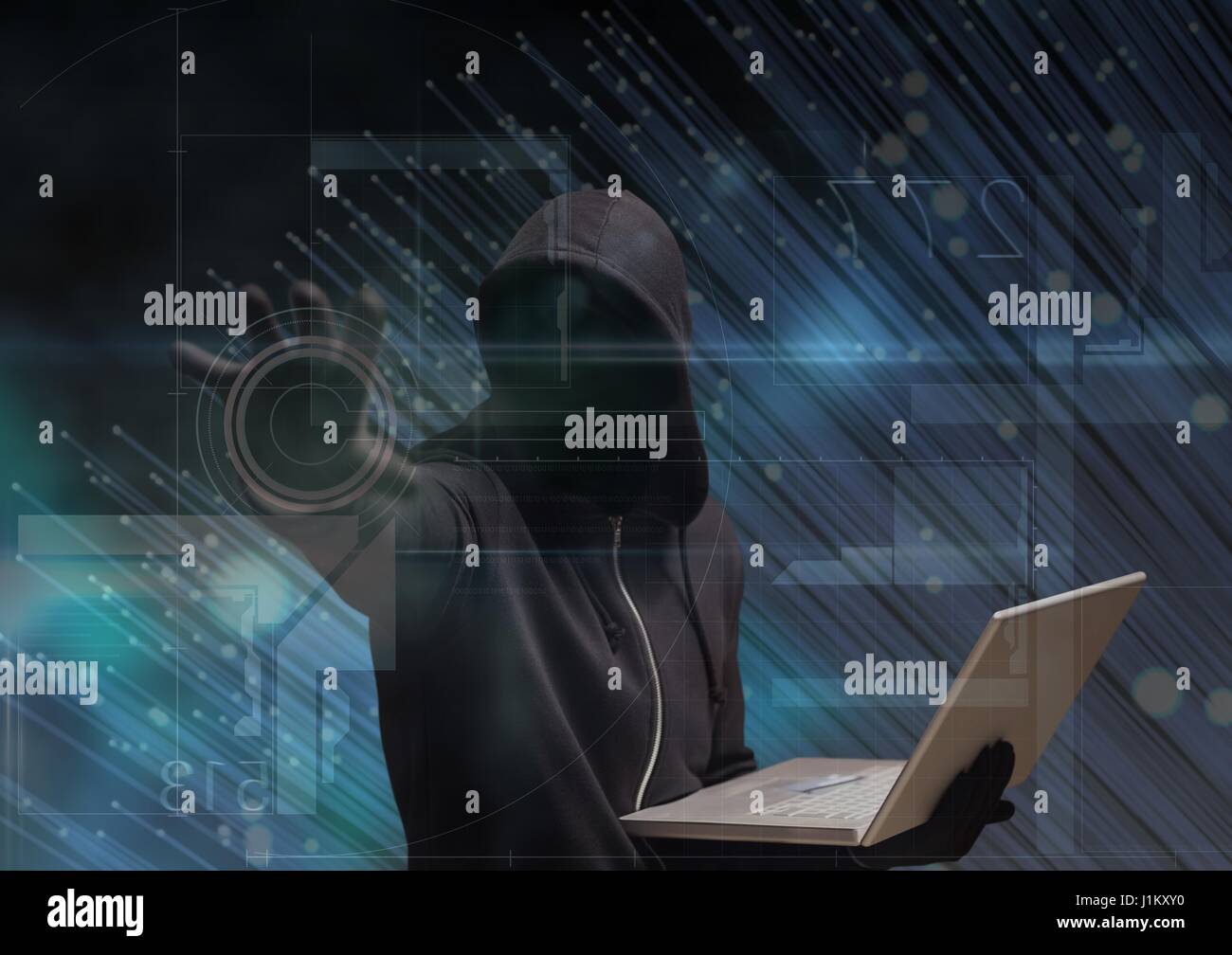 Digital composite black jumper hacker out face hacking interface hi-res ...