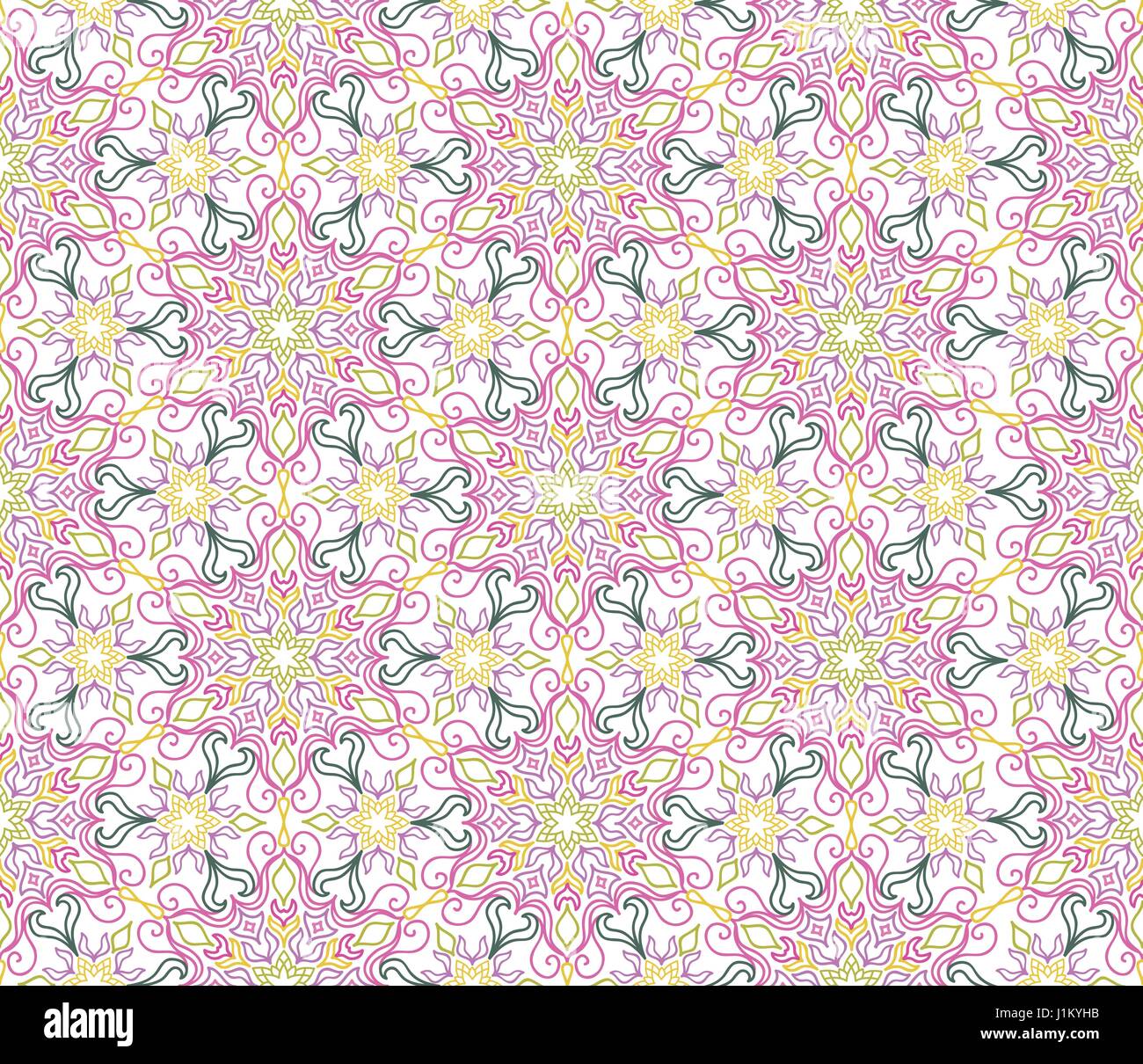 Flourish tiled pattern. Floral oriental ethnic background. Arabic ...