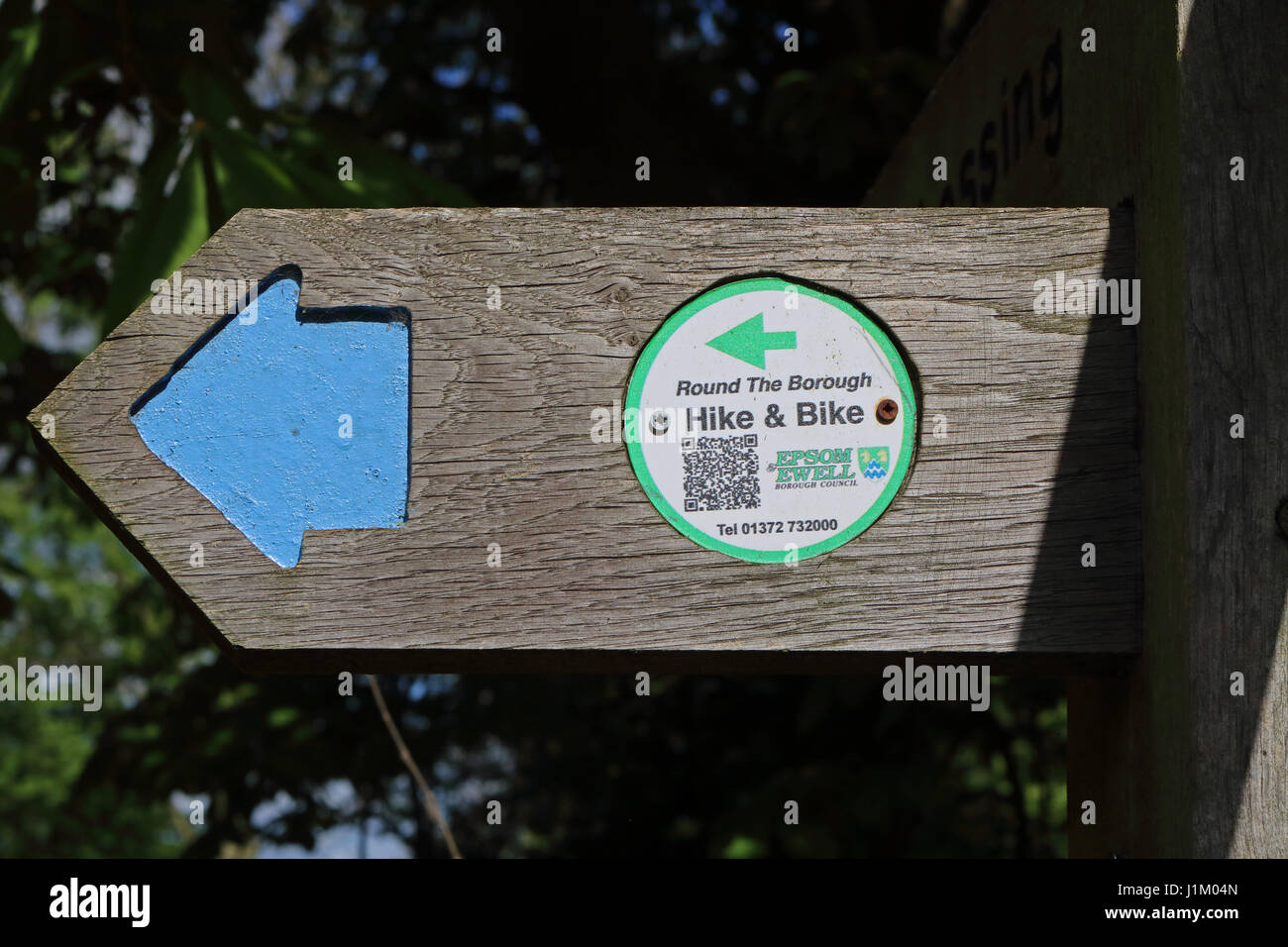 Walking route sign at Horton Country Park Surrey England UK Stock Photo ...