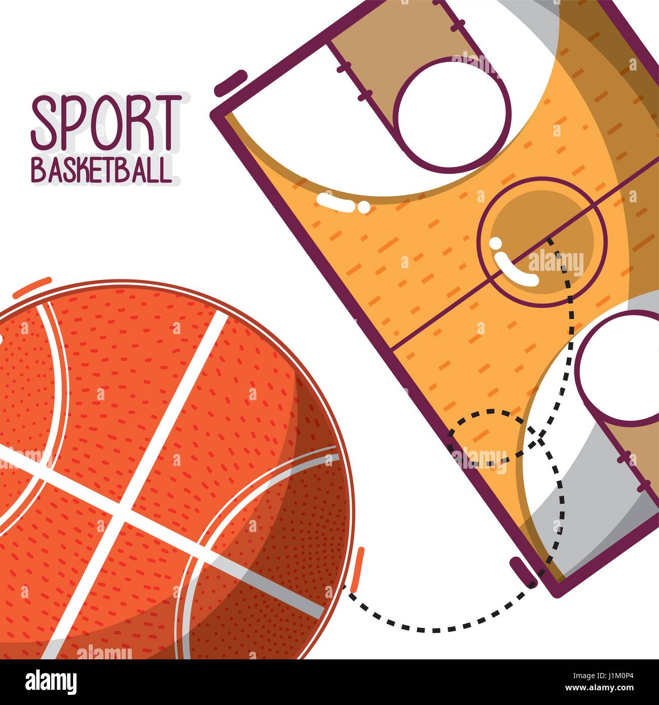 basketball play game with ball and field Stock Vector Image & Art - Alamy