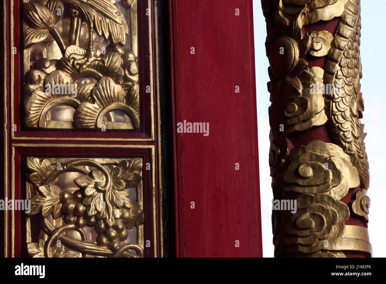 Beautiful Chinese interior pattern with red and gold color Stock Photo ...