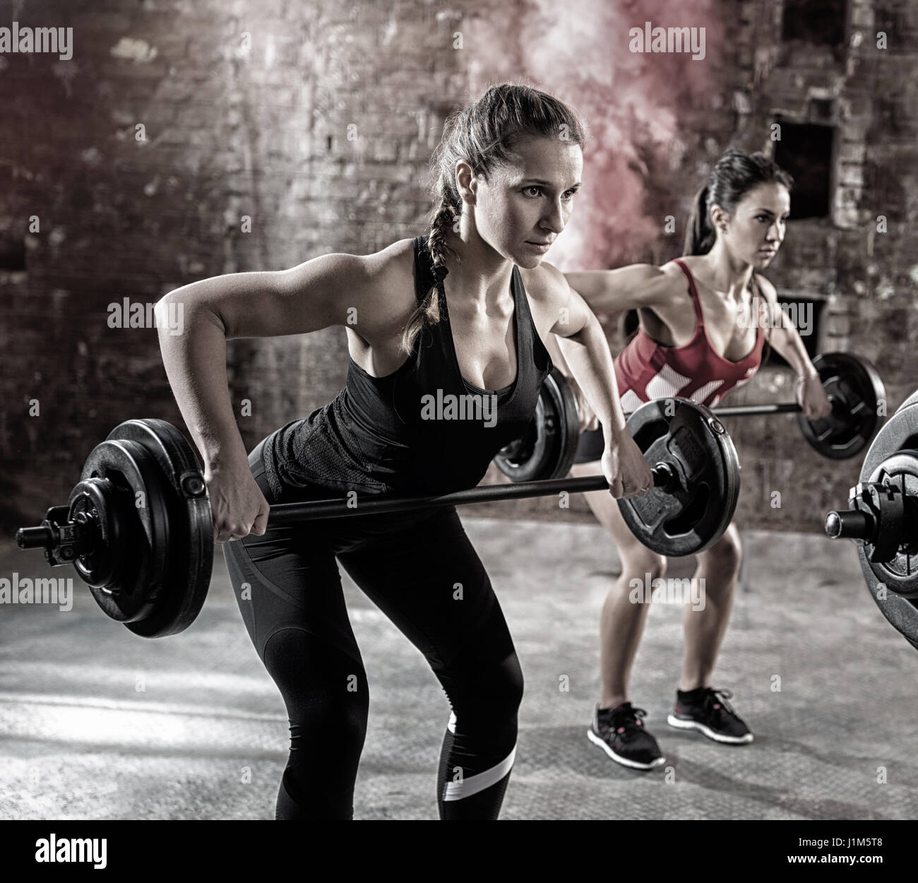 young bodybuilders have training with dumbbell Stock Photo - Alamy