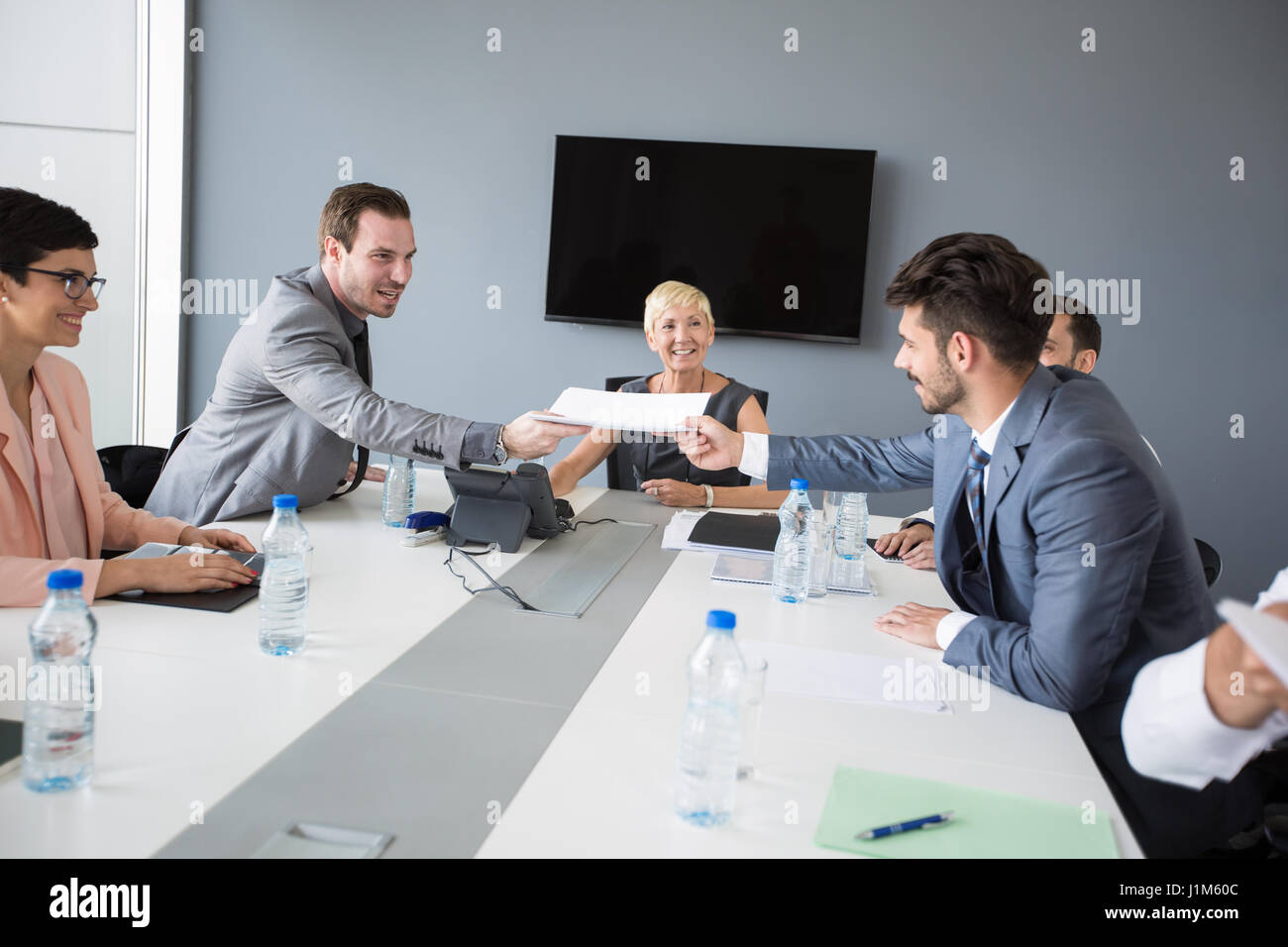 business people having discussion on business meeting in office Stock ...