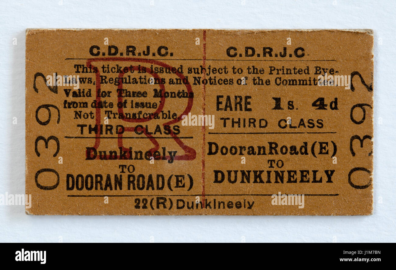 Old irish train ticket hi-res stock photography and images - Alamy