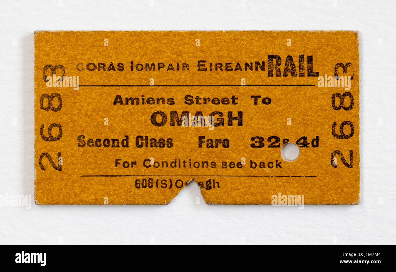Vintage irish train ticket omagh hi-res stock photography and images ...