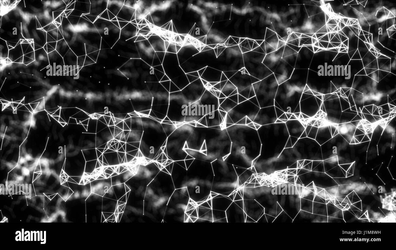 Lines connection abstract concept connected Black and White Stock ...