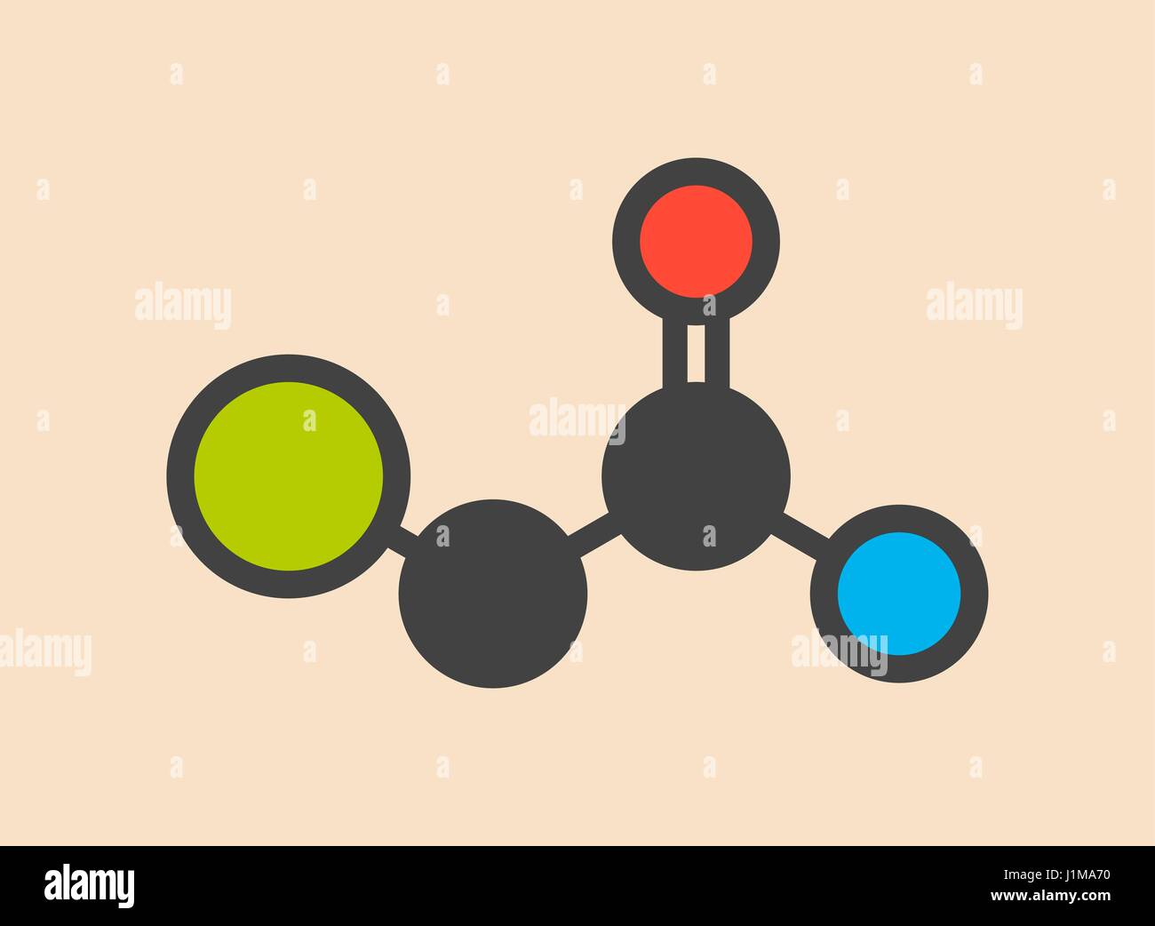 Chloroacetamide preservative molecule. Stylized skeletal formula ...