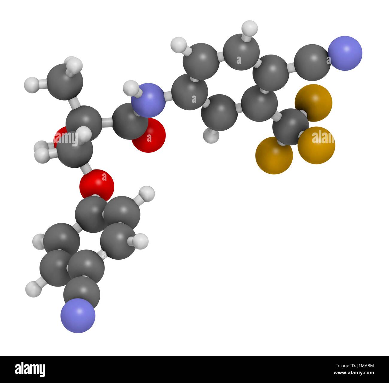Enobosarm drug molecule. Selective androgen receptor modulator (SARM ...