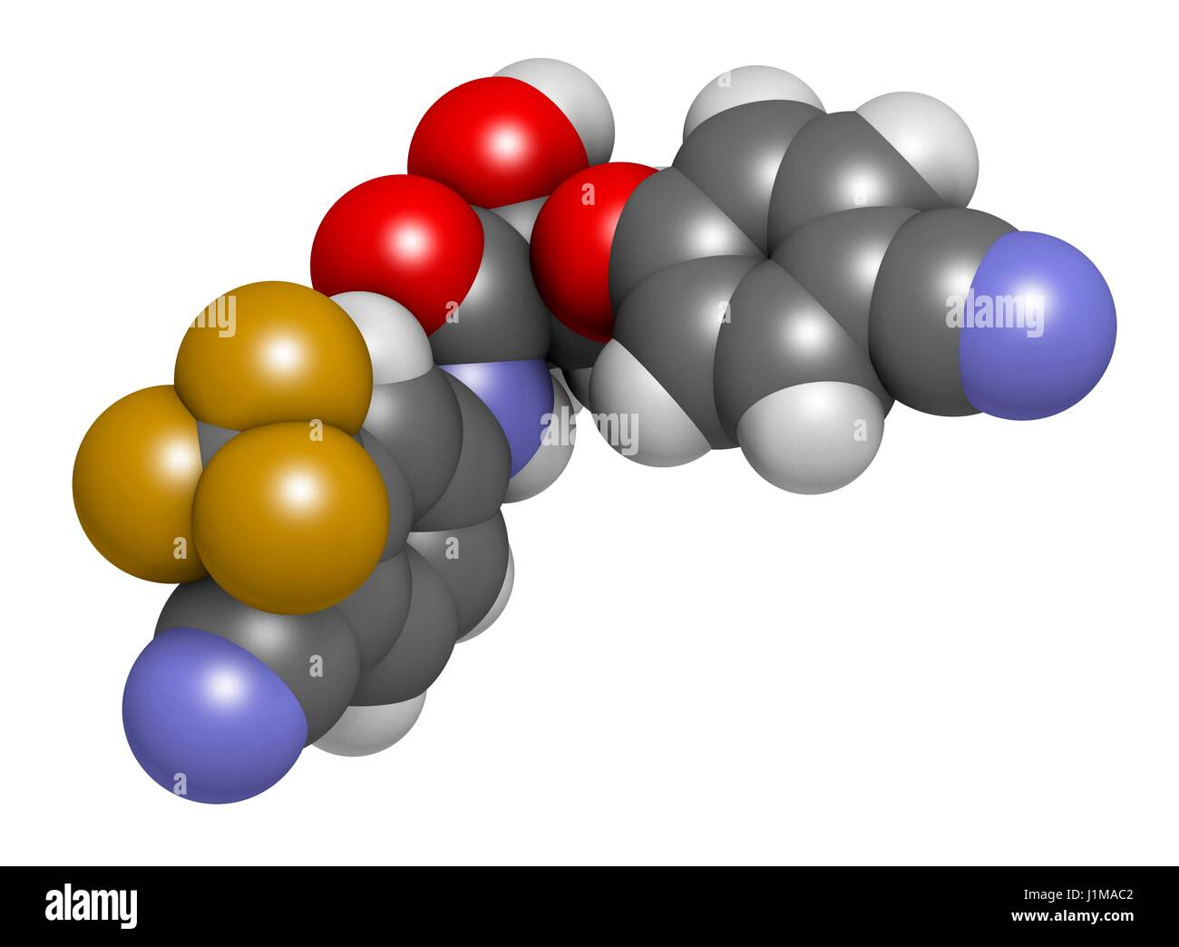Enobosarm drug molecule. Selective androgen receptor modulator (SARM ... Enobosarm drug molecule. Selective androgen receptor modulator (SARM ...