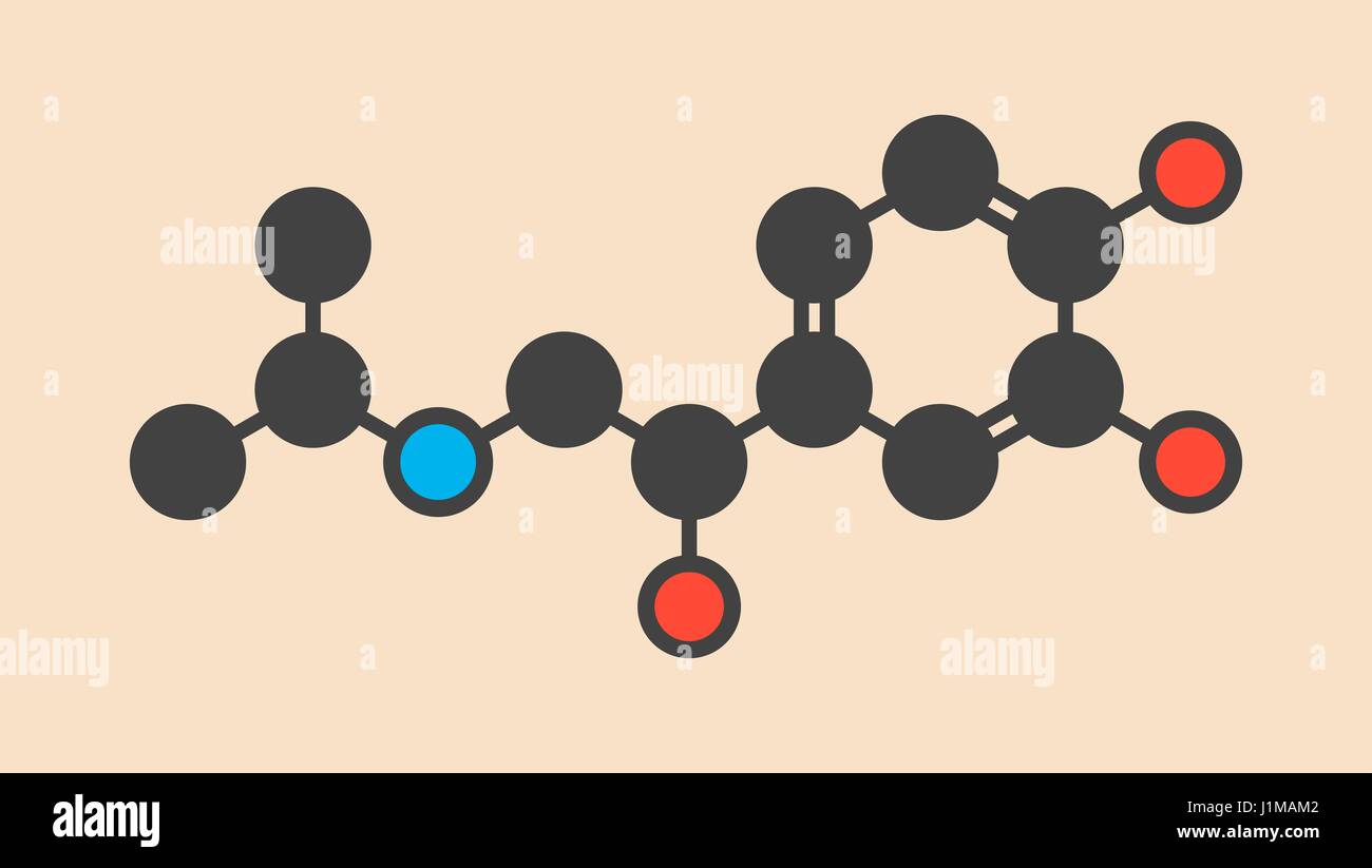 Isoprenaline (isoproterenol) drug molecule. Used in treatment of ...