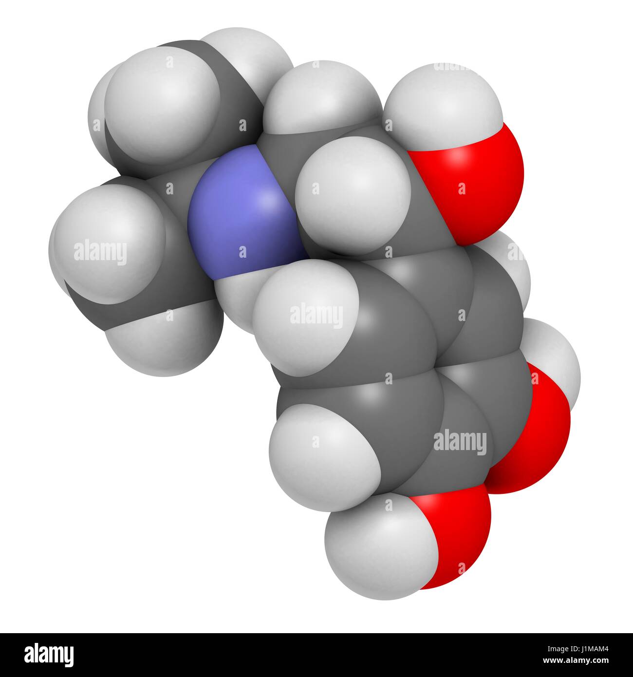 Isoprenaline (isoproterenol) drug molecule. Used in treatment of ...