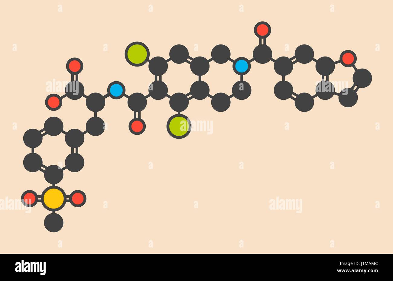 Lifitegrast drug molecule. Used in the treatment of ...