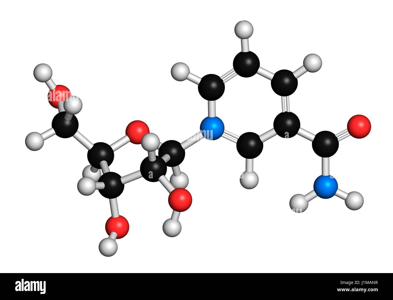 Nicotinamide riboside (NR) molecule. Precursor of nicotinamide adenine ...