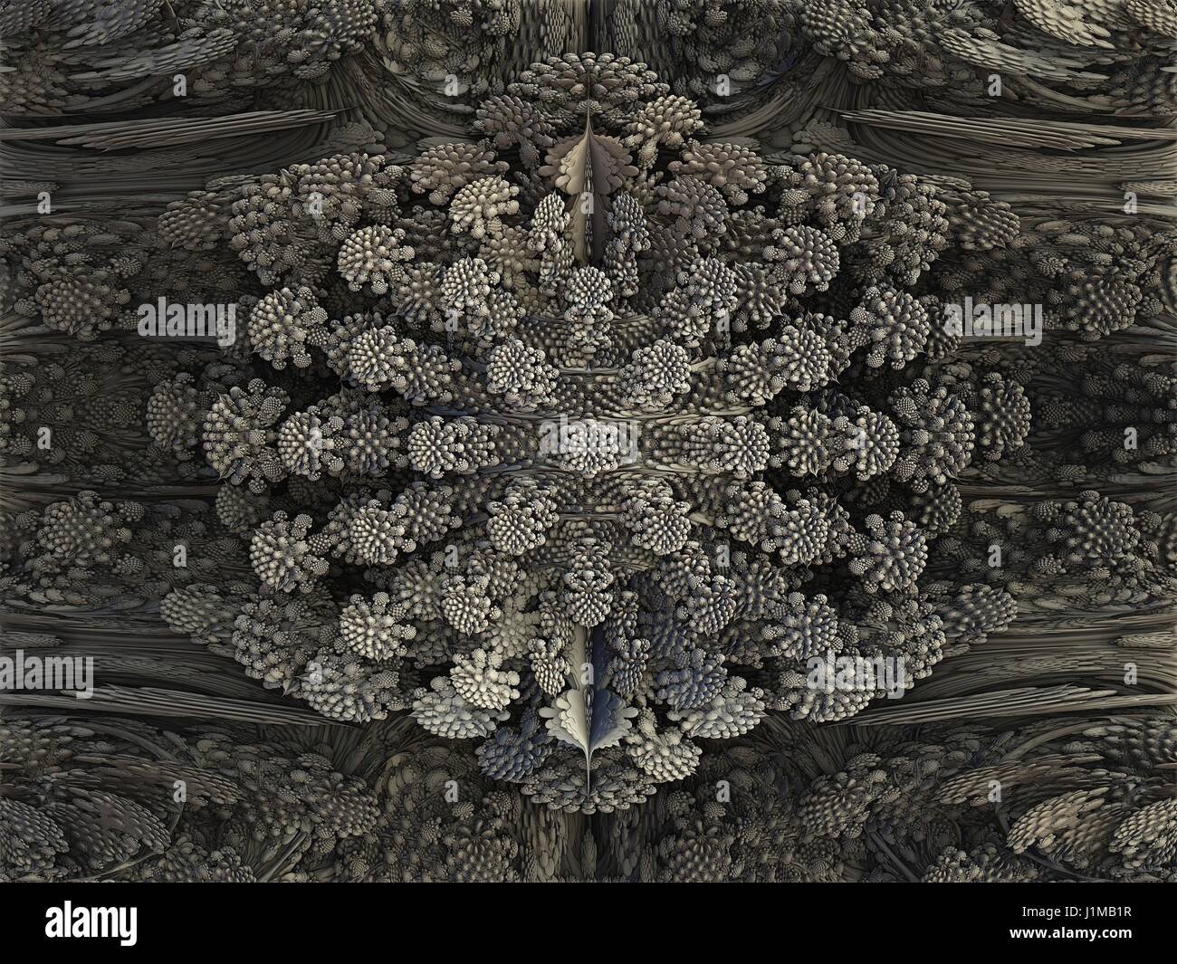 Mandelbulb fractal close-up. Computer-generated image of a three ...