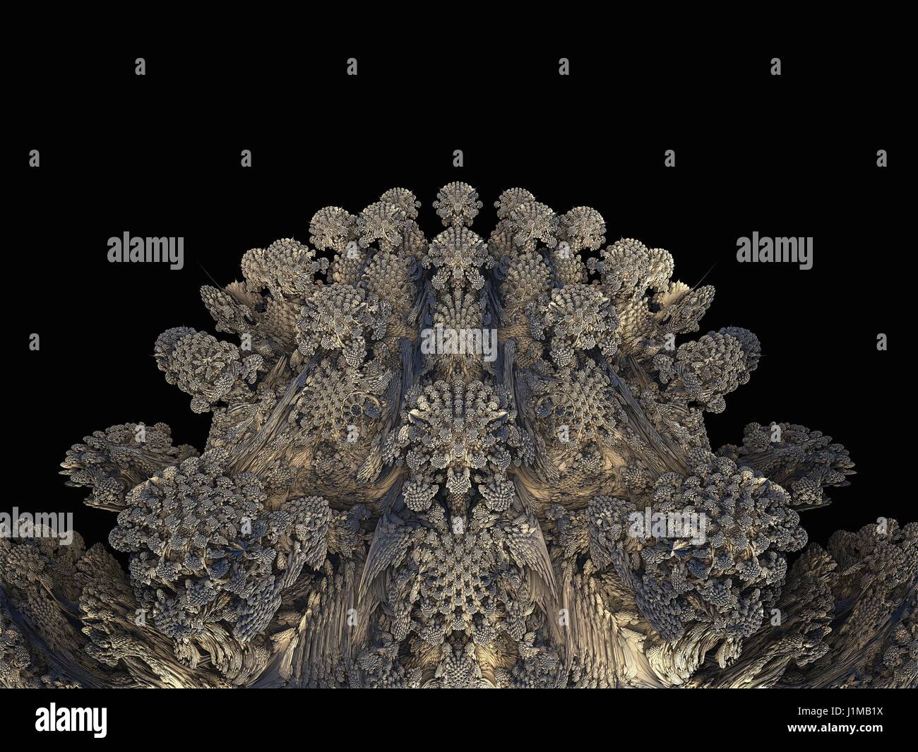 Mandelbulb fractal close-up. Computer-generated image of a three ...