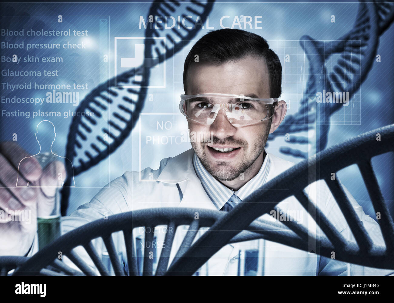 Portrait of concentrated male scientist working with reagents in laboratory Stock Photo - Alamy