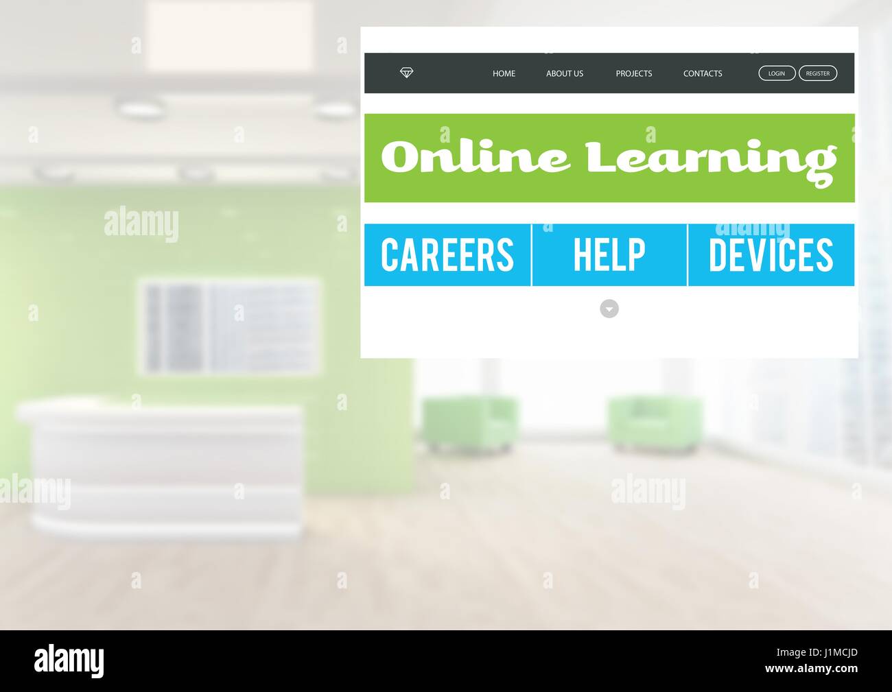 Digital composite of Online learning App Interface Stock Photo - Alamy