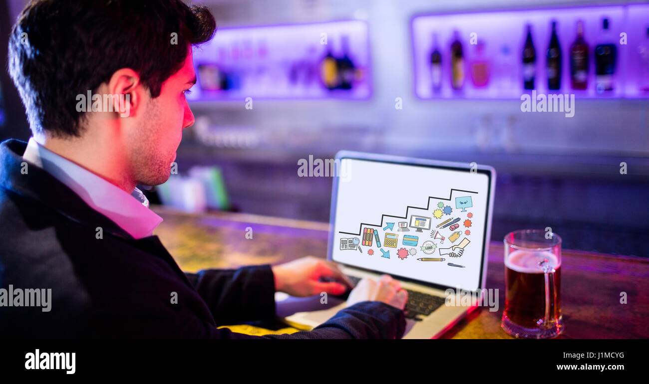3d man drink glass tie hi-res stock photography and images - Alamy