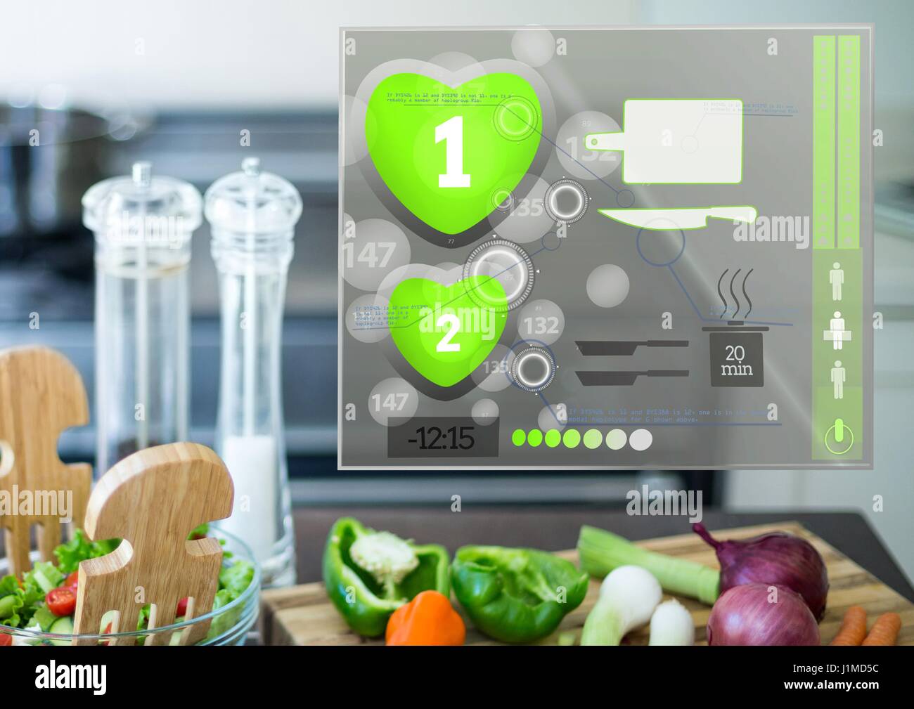 Digital composite of Cooking App Interface Stock Photo - Alamy