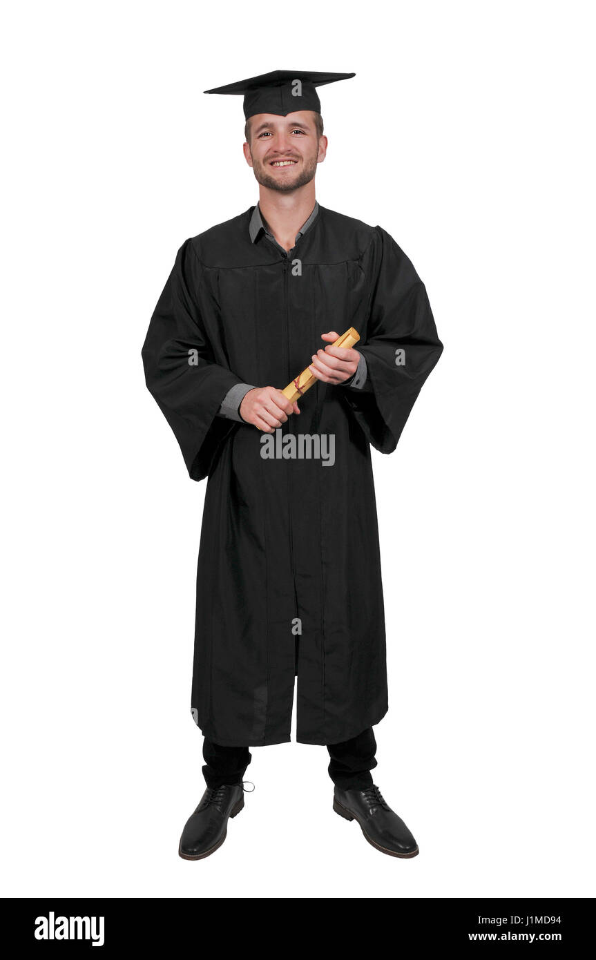 Young man in his graduation robes Stock Photo - Alamy