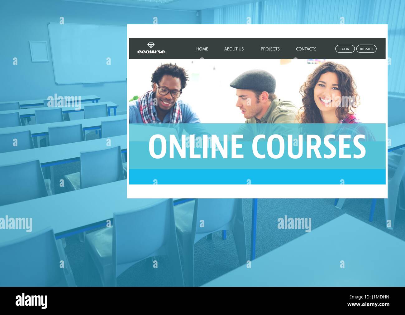 Digital composite of Online Courses App Interface Stock Photo - Alamy