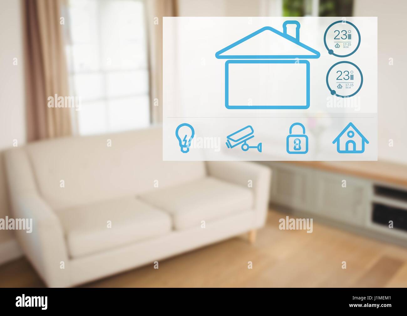 Digital composite of Home automation system App Interface Stock Photo ...