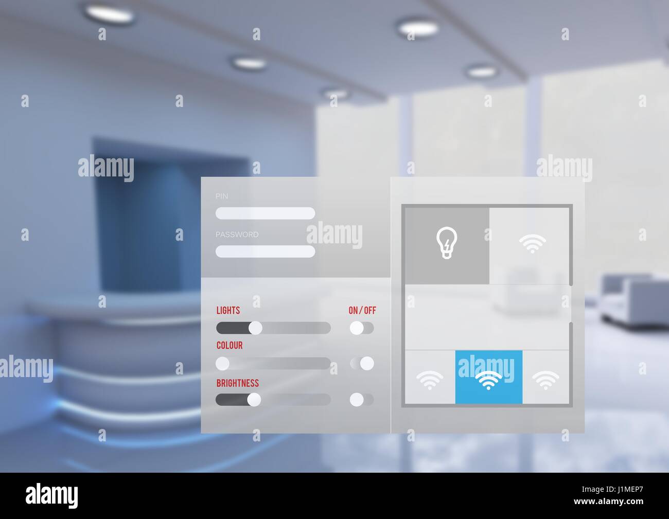 Digital composite of Office automation system App Interface Stock Photo ...