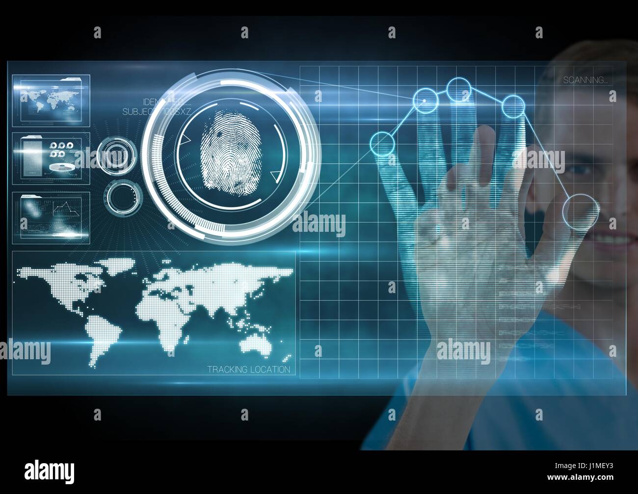 Digital composite hand scan hi-res stock photography and images - Alamy