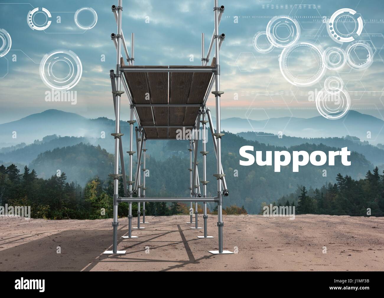 Digital composite of Support Text with 3D Scaffolding Stock Photo - Alamy