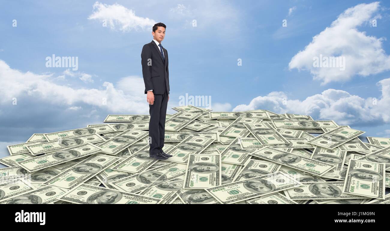 Digital composite of Digital composite image of businessman standing on ...