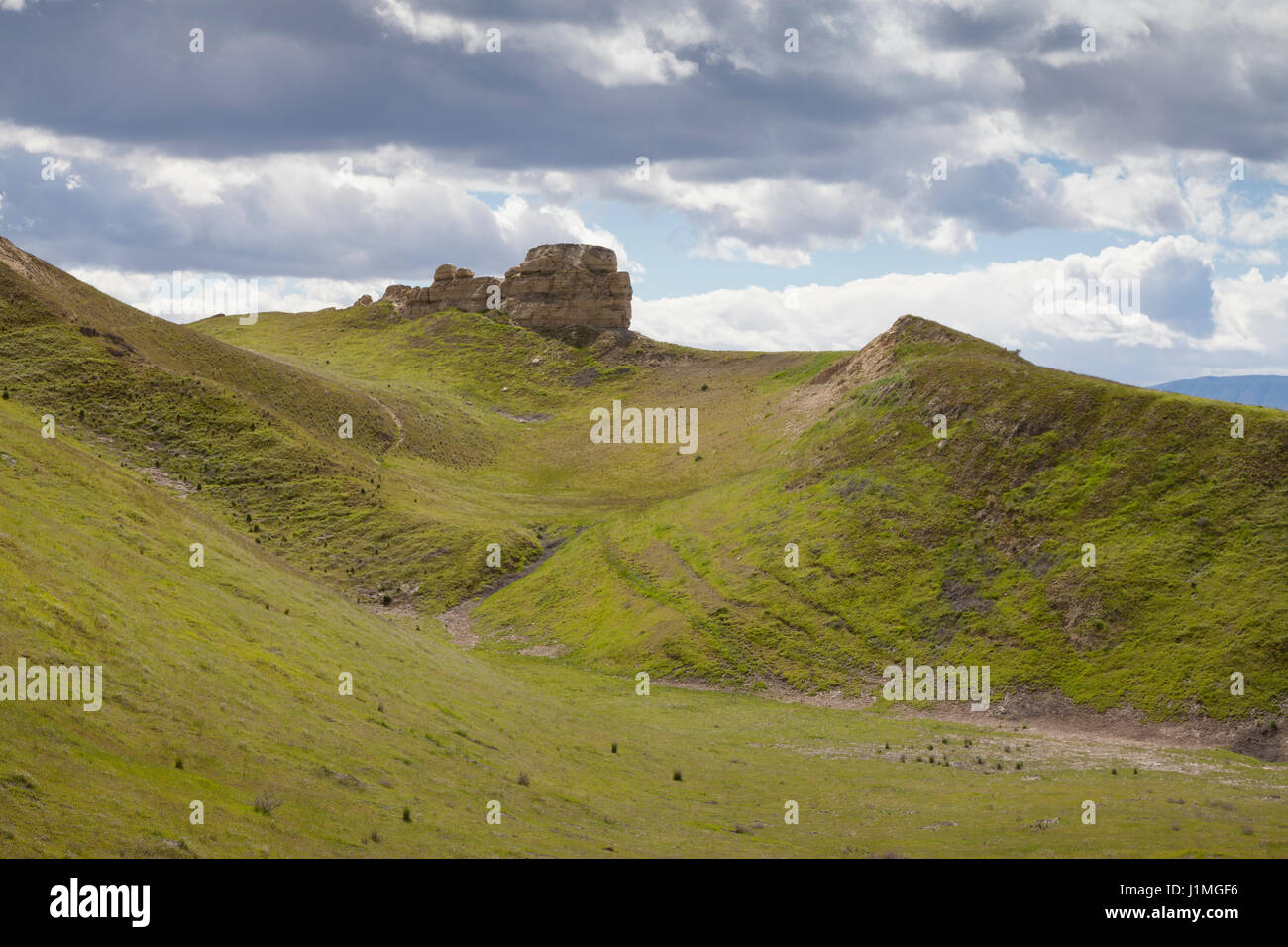 Franklin County, Washington: Rocky outcrop on the White Bluffs along ...