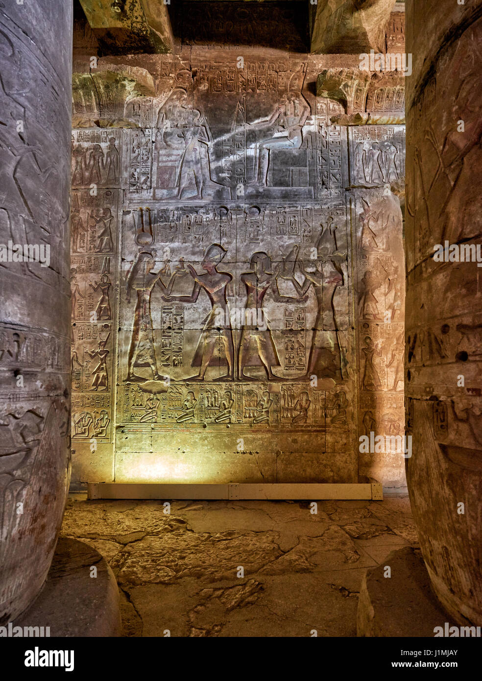 stone carved reliefs in first Hypostyle Hall inside Temple of Seti I ...