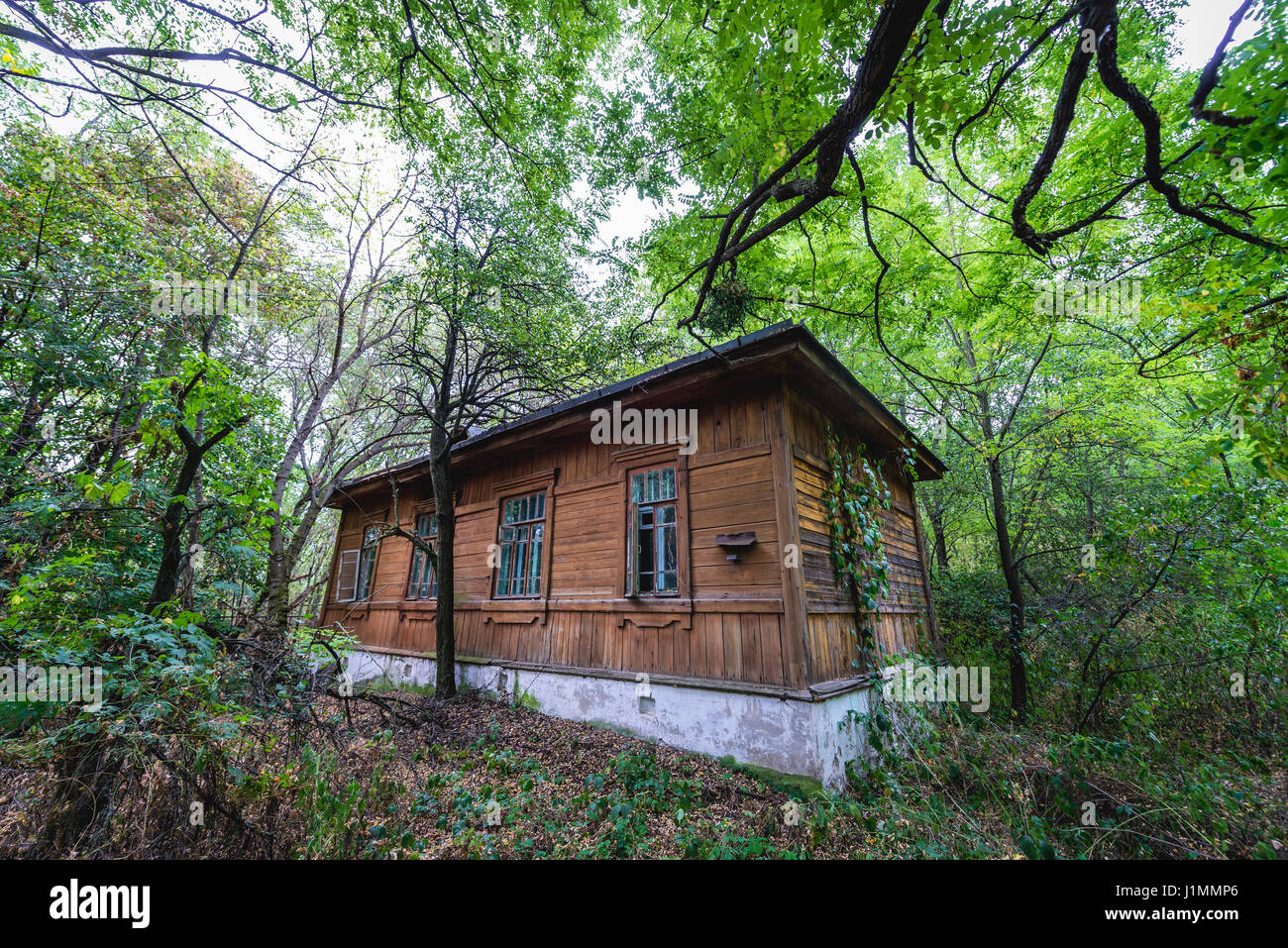 Abandoned wooden house in Pripyat ghost city of Chernobyl Nuclear Power ...
