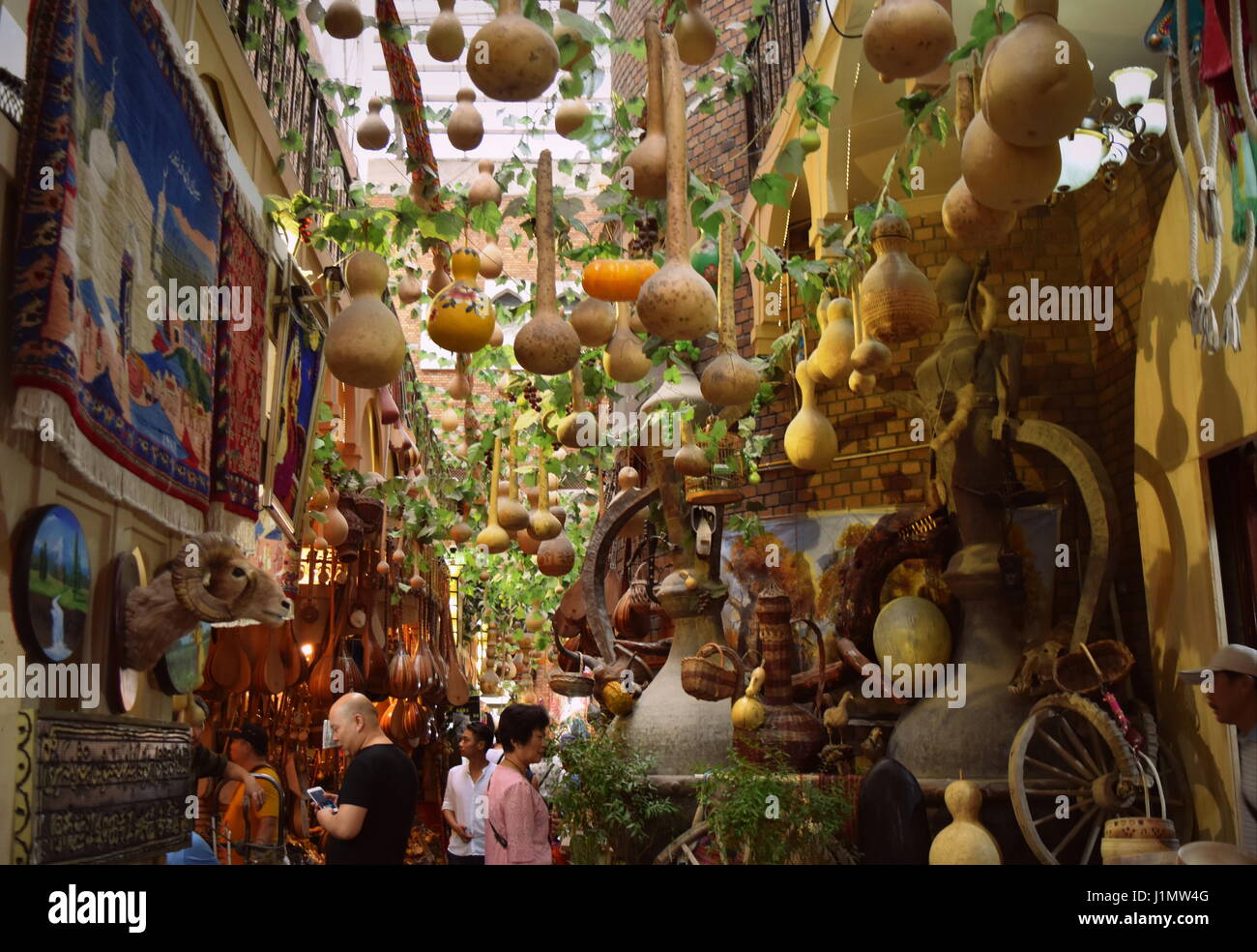 Silk road Muslim bazar market alley in Urumqi, Xinjiang, China Stock ...
