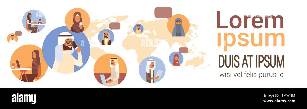 Muslim People Chat Media Communication Social Network Arabic Men and ...