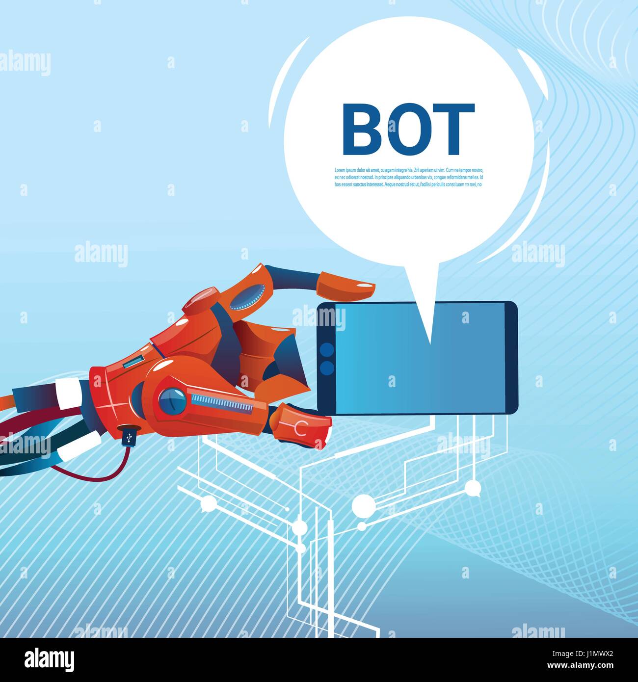 Chat Bot Hands Using Cell Smart Phone Robot Virtual Assistance Of